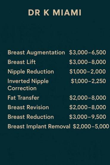 Plastic Surgery Price List For Miami Cosmetic Procedures